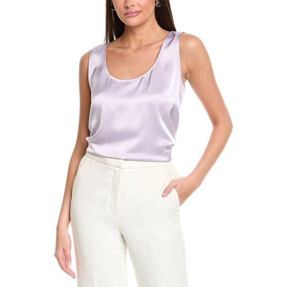 St. John | Tops | St John Womens Liquid Satin Scoop Neck Shell Purple ...